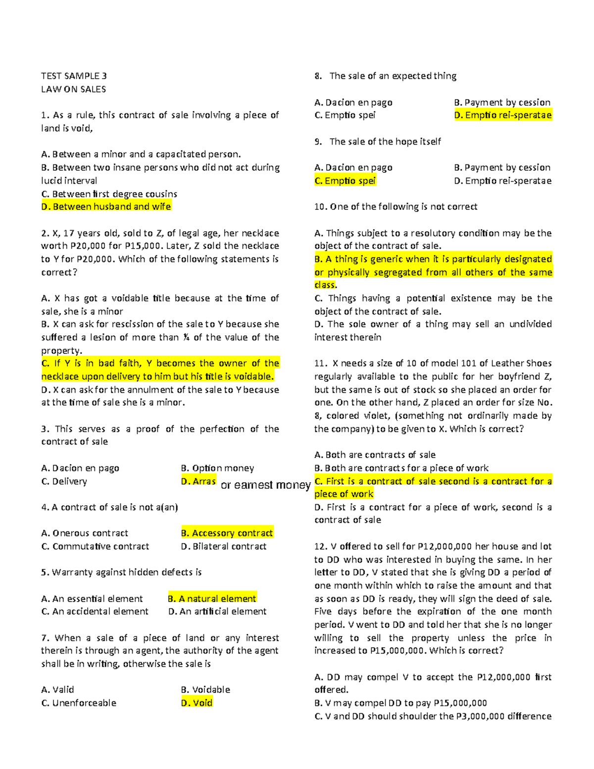 REGULATORY FRAMEWORK Law-on-sales - TEST SAMPLE 3 LAW ON SALES As a ...