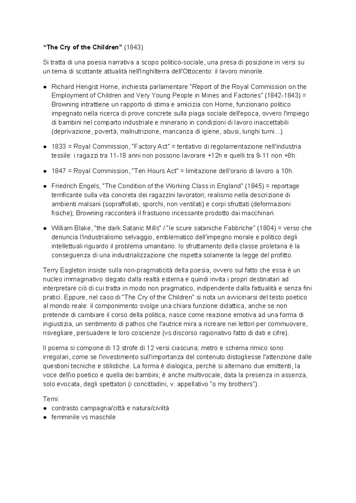 Elizabeth Barrett Browning - The Cry of the Children - “The Cry of the ...