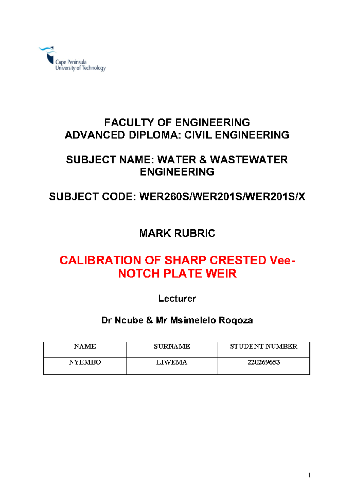Vee- Notch Plate WEIR - practical of hydrology of consumer behaviour in ...