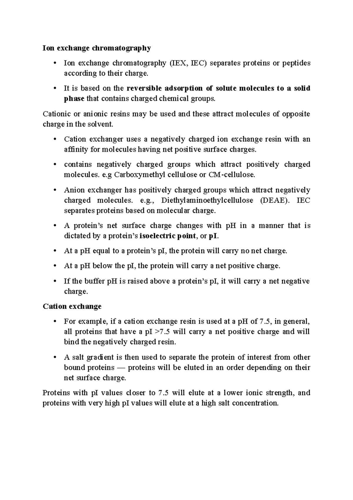 Ion exchange chromatography 2 - Ion exchange chromatography Ion ...