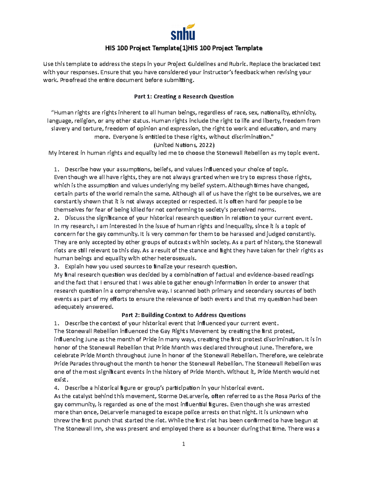 HIS 100 Project Template - HIS 100 Project Template(1)HIS 100 Project ...