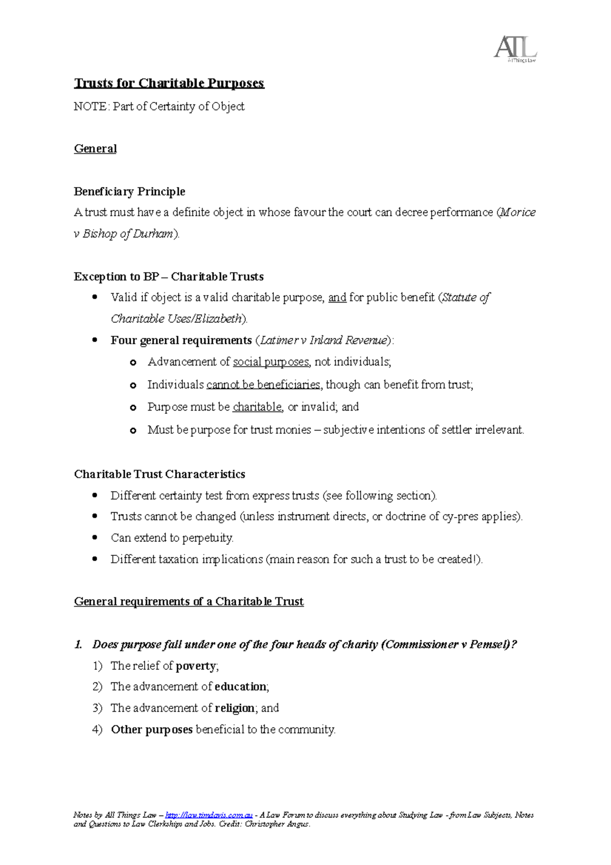 Charitable-Trusts - year 1 review notes - Trusts for Charitable ...