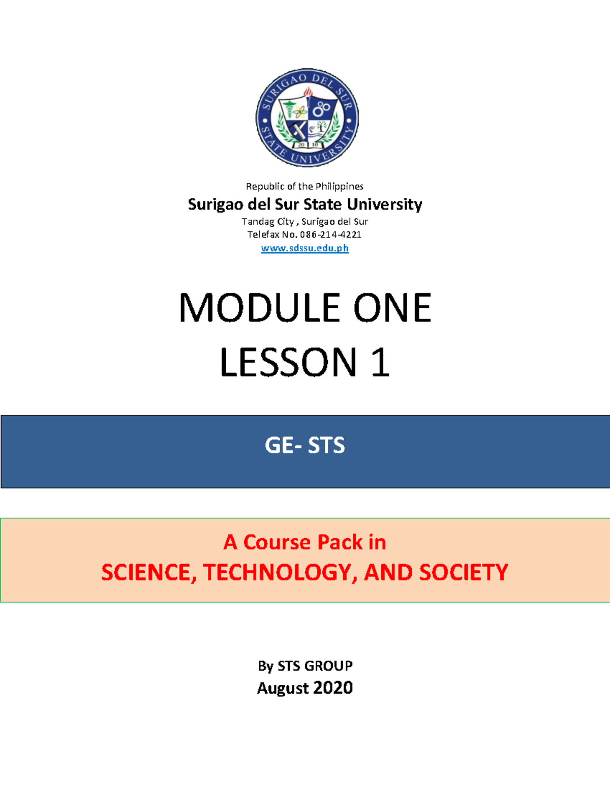 Module 1, Lesson summary of your learing - Republic of the Philippines ...