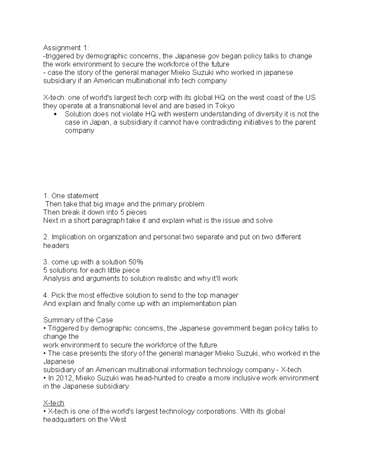 International management assignment 1 outline and summary - Assignment 1: -triggered by ...