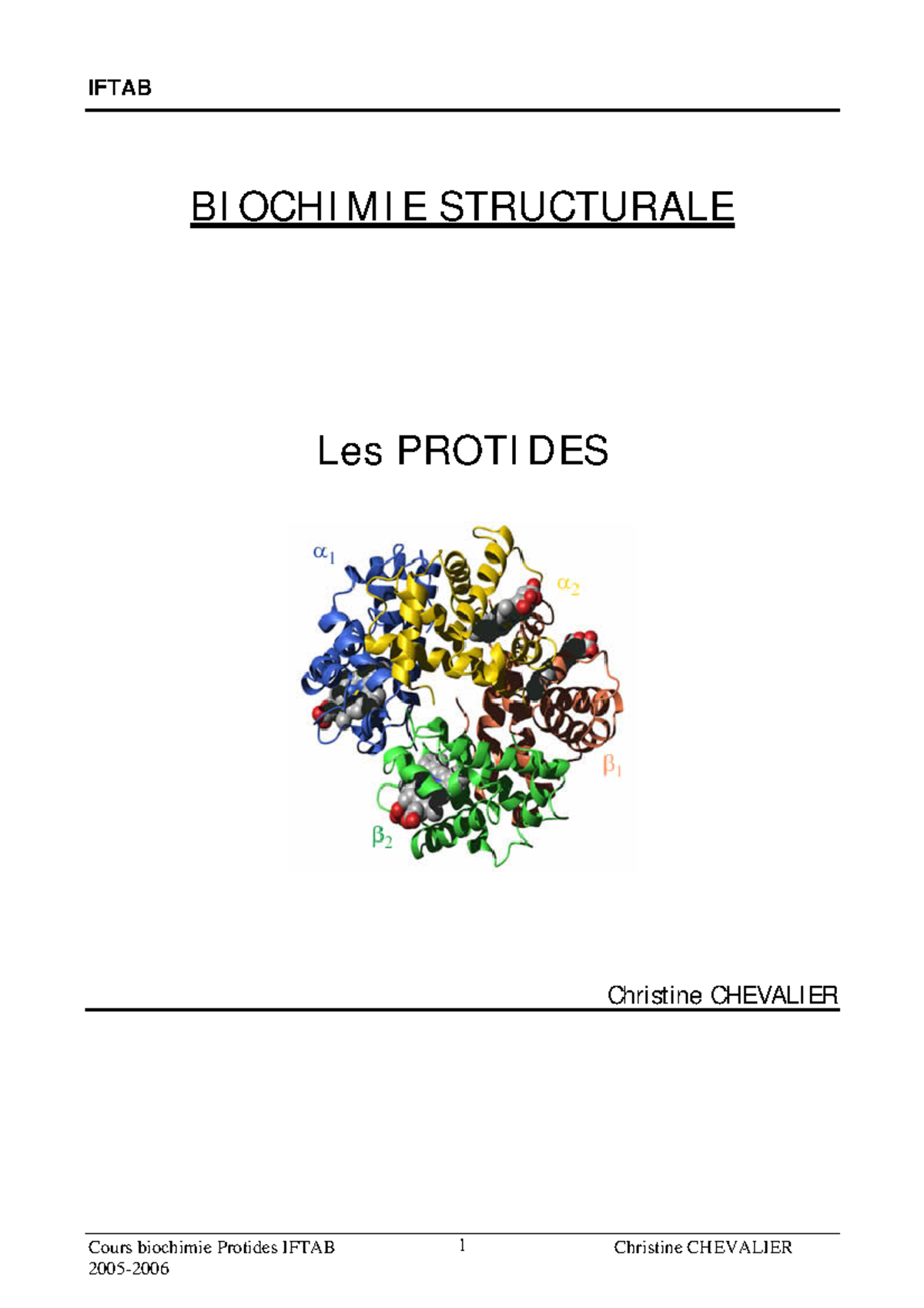 Poly protides - COURS - IFTAB BI OCHI MI E STRUCTURALE Les PROTI DES ...