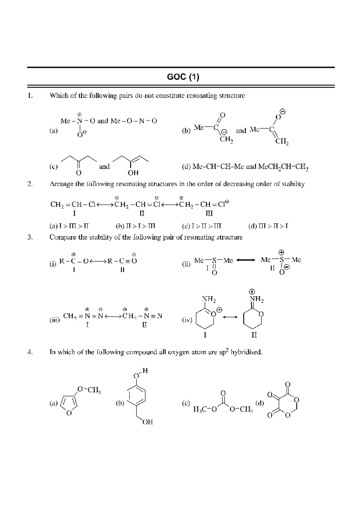 GOC 1 - GOC - Chemistry - Studocu