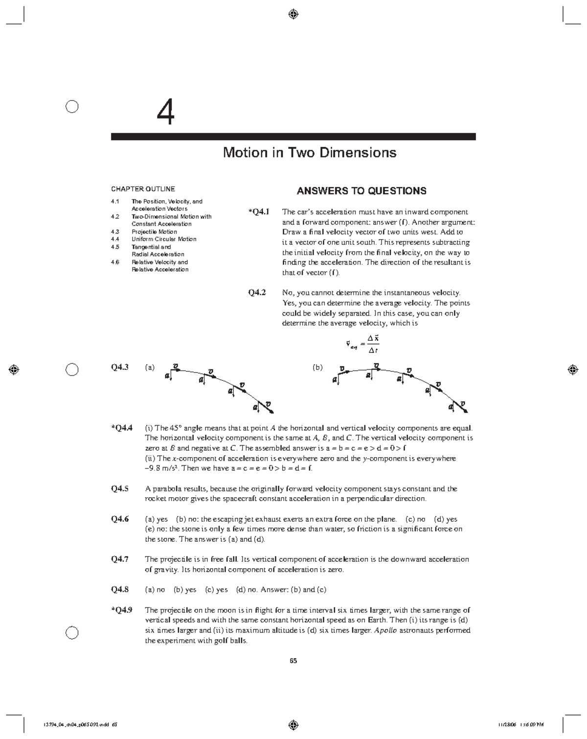 SM_chapter4.pdf - 4 Motion in Two Dimensions CHAPTER OUTLINE 4 The ...