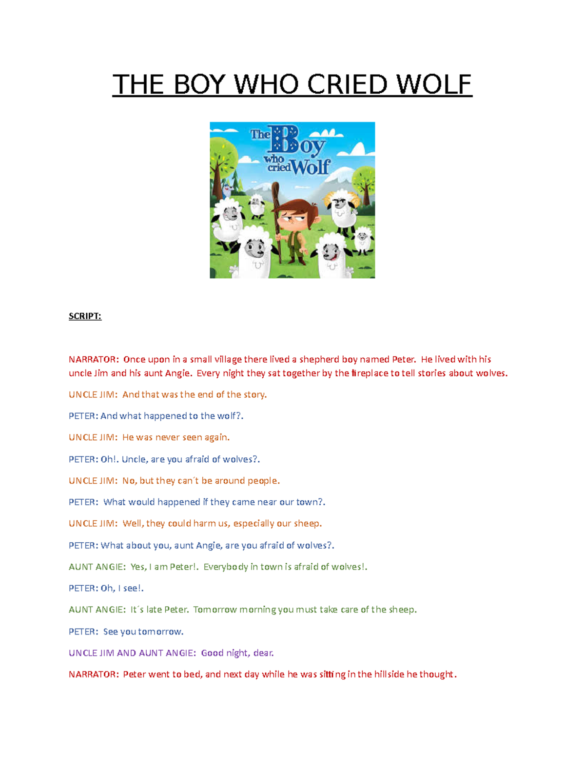 THE BOY WHO Cried wolf msu ndasjnurbb ncojnejbrbljnejeaqbjb ndjnfobeq ...