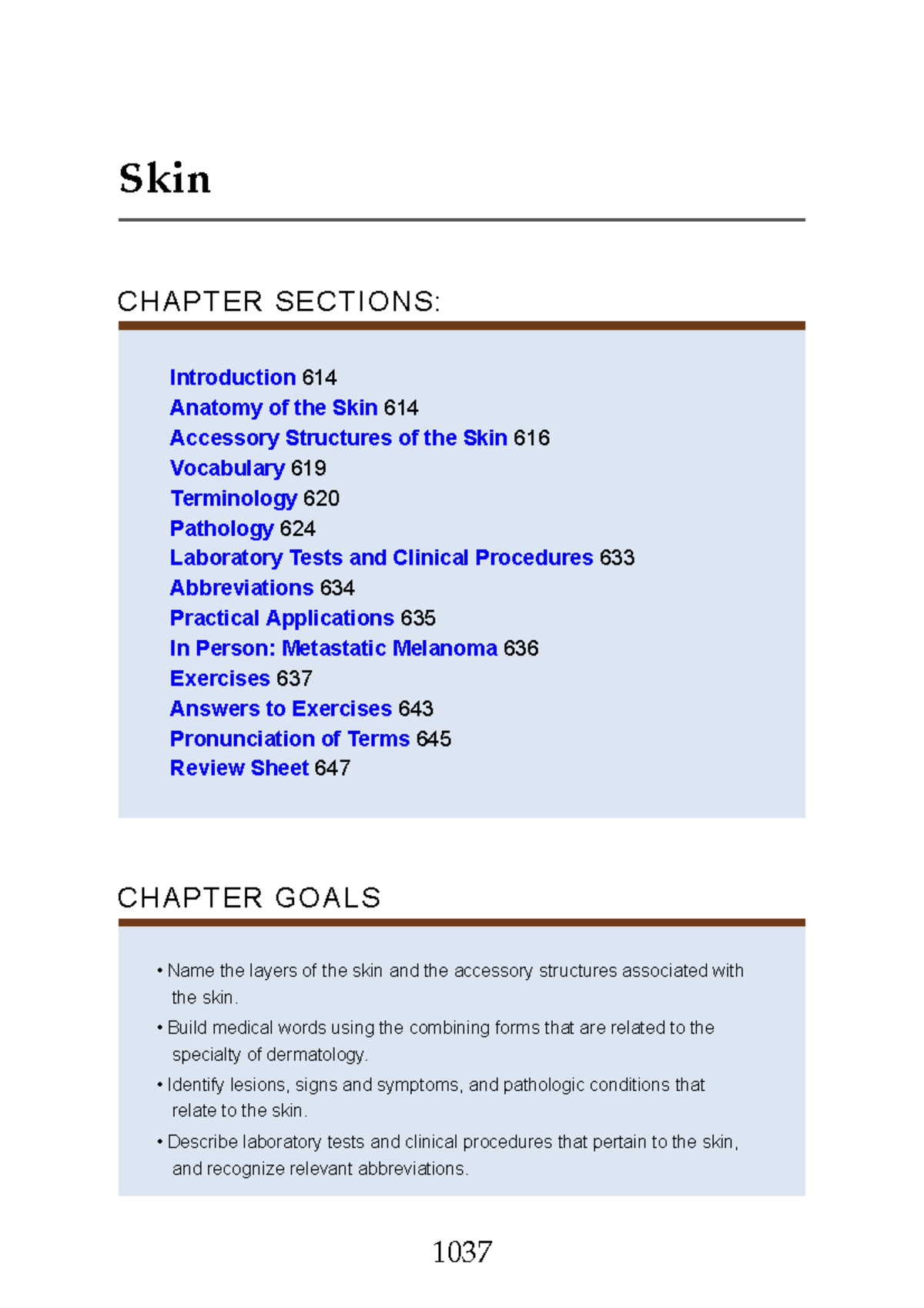 Medical English - SKIN - Skin CHAPTER SECTIONS: Introduction 614 ...