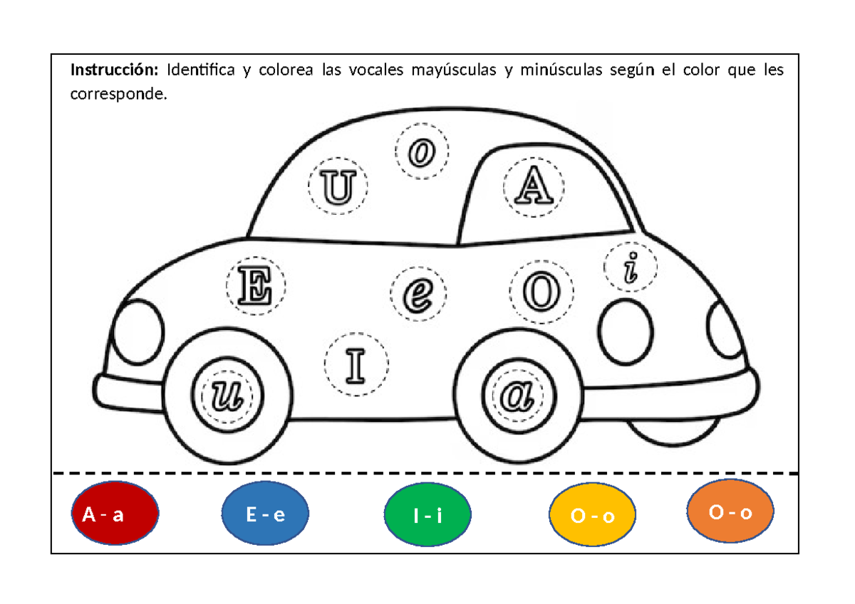 Carro de vocales - Educacion inicial - Instrucción: Identifica y ...