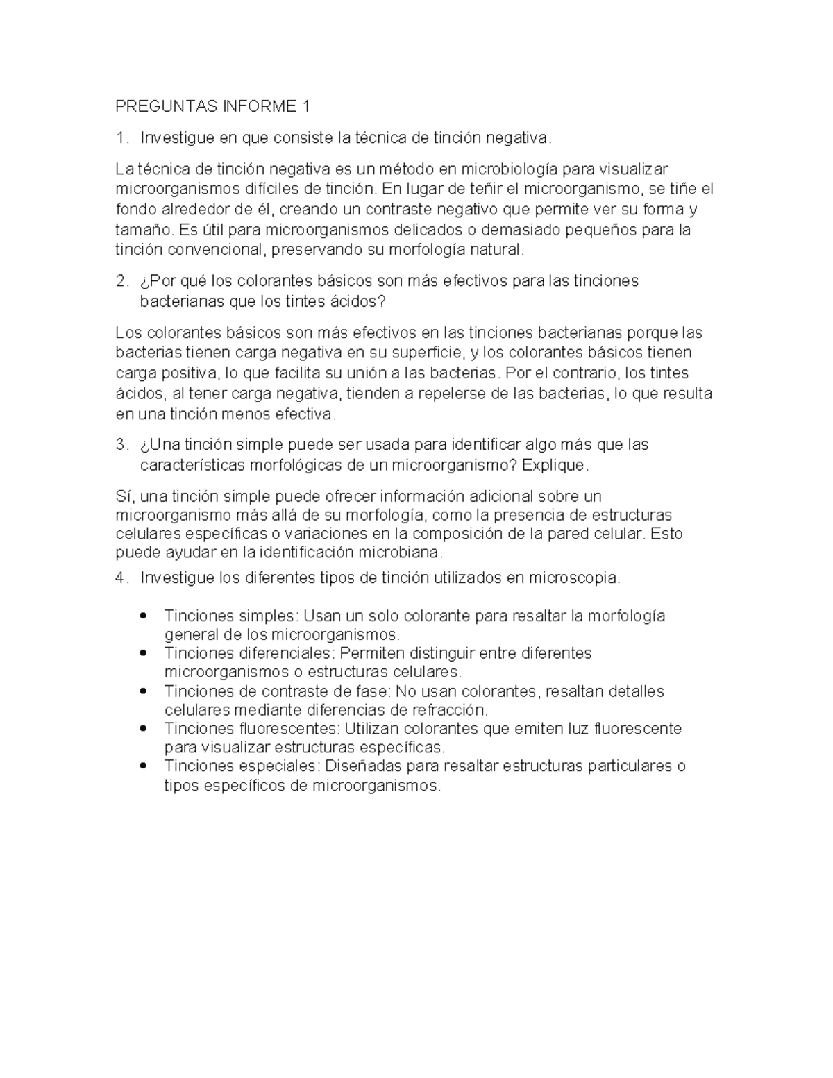 Preguntas Informe - PREGUNTAS INFORME 1 Investigue en que consiste la ...