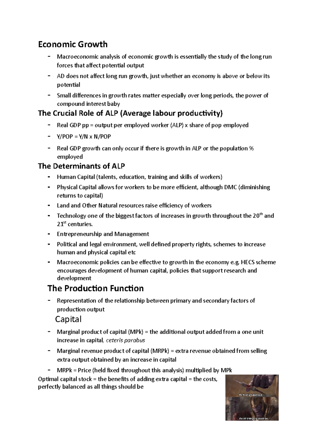 Economic Growth - HD notes - Economic Growth Macroeconomic analysis of ...