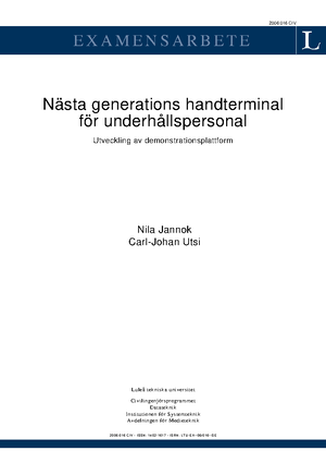 Examensarbete inom Datateknik - Analysis of a cloud-based system Henrik ...