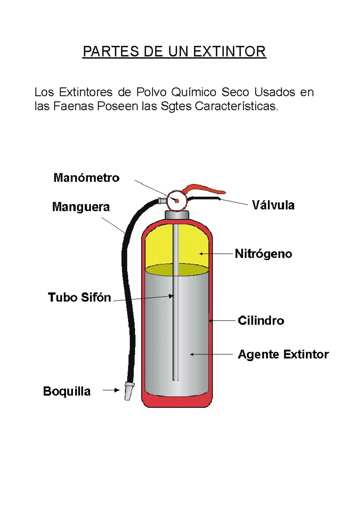 Partes de un Extintor - PARTES DE UN EXTINTOR Los Extintores de Polvo ...