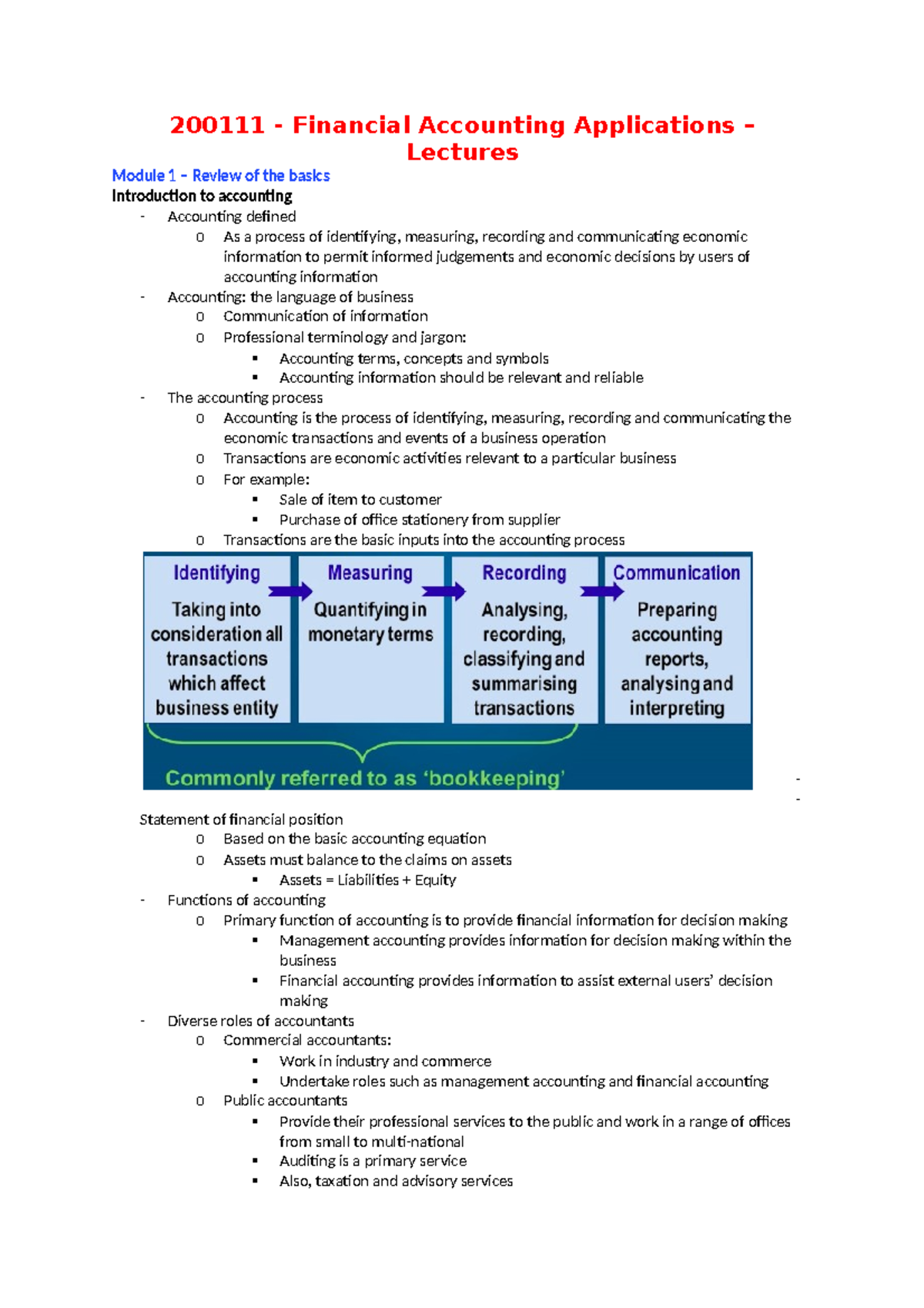 FAA Lectures notes - 200111 - Financial Accounting Applications ...