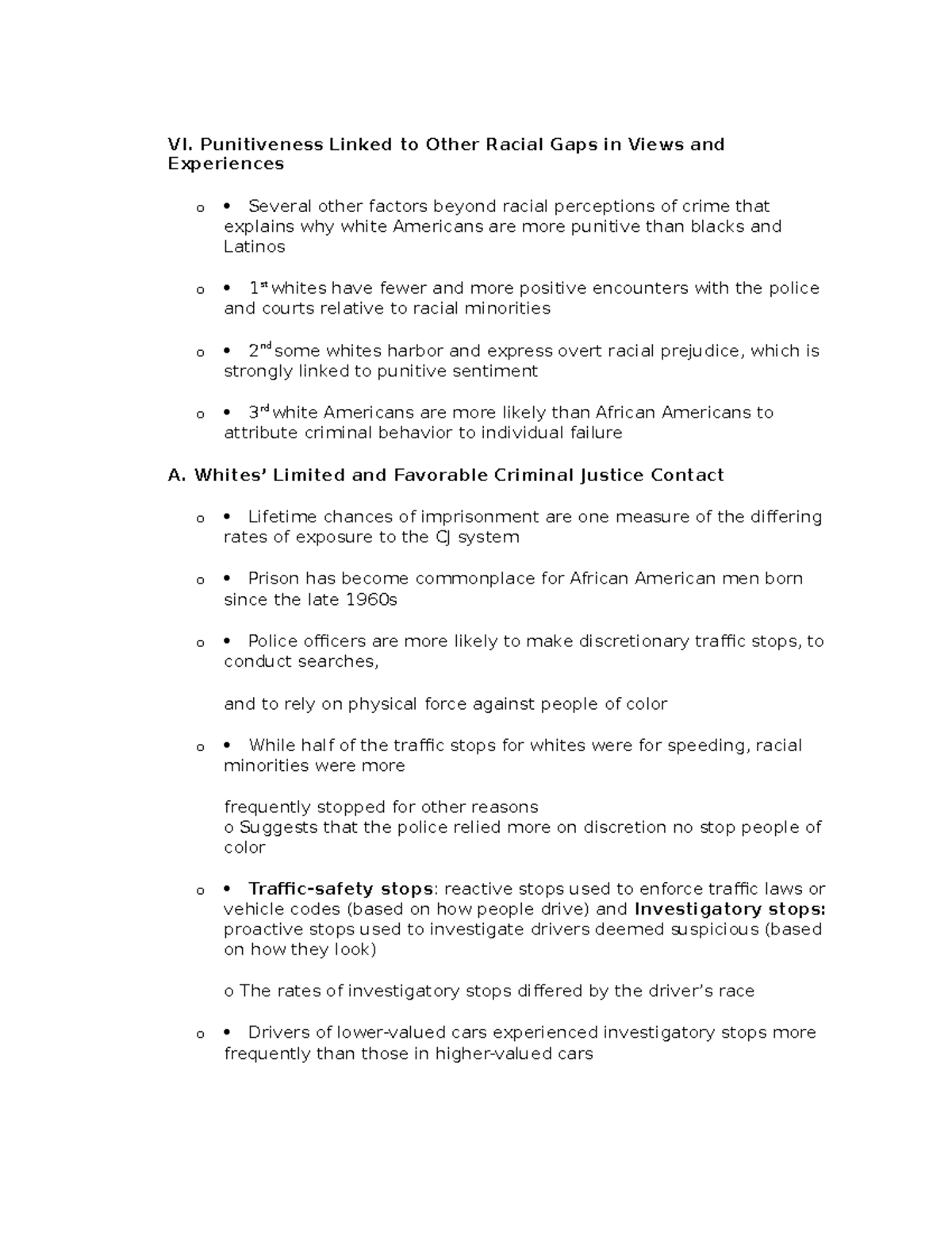 Race and crime 8 - CRMJ 345 - VI. Punitiveness Linked to Other Racial ...