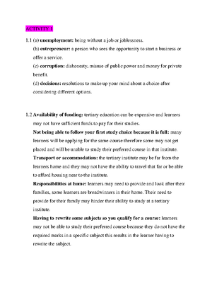 2021 Business Studies Grade 11 Notes TERM 3 Chapter 14-1 - BUSINESS ...