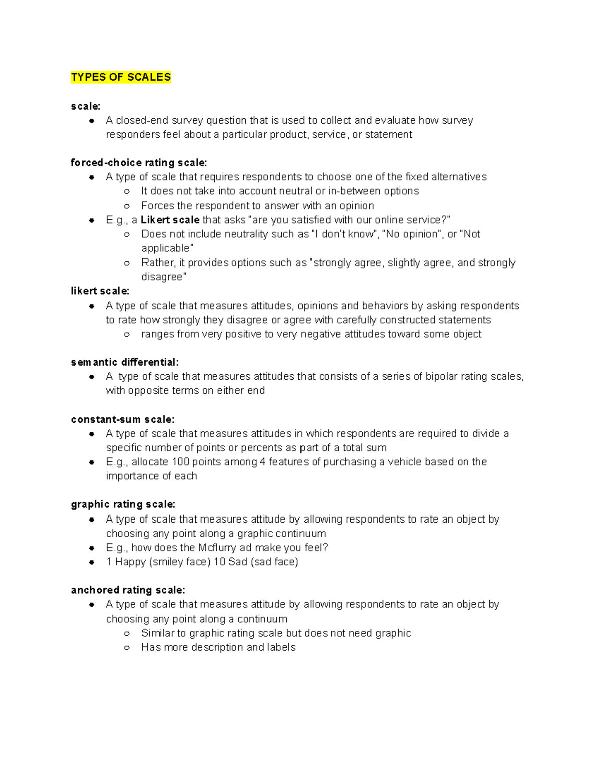 Studocu CH 10 Measurement and Attitude Scaling Organized - TYPES OF ...