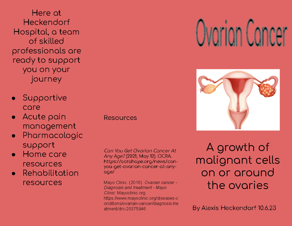Mdc3 brochure - A growth of malignant cells on or around the ovaries By ...