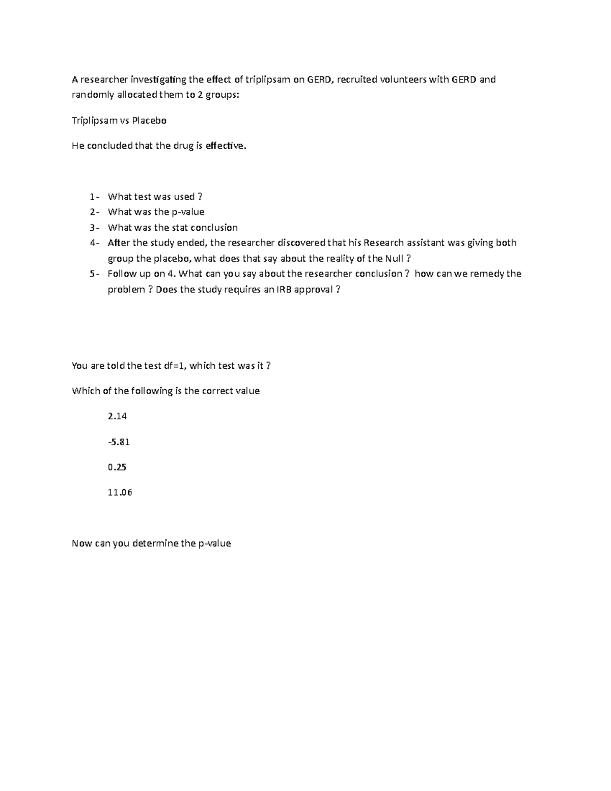 Power question - assignment worked in class - A researcher ...