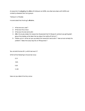 Ch1 2 worksheet - Work sheet on chapters 1 and 2 biostatistics - Studocu
