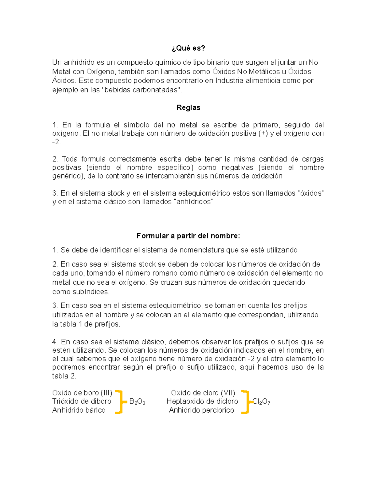 Infografía Anhidridos Nomeclatura inorgánica 2022 - ¿Qué es? Un ...