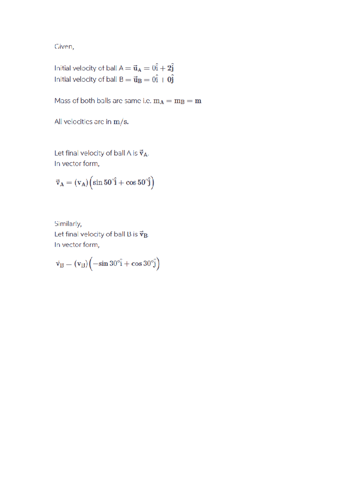 Dinamica e2 - practica - Given, Initial velocity of ball Initial ...