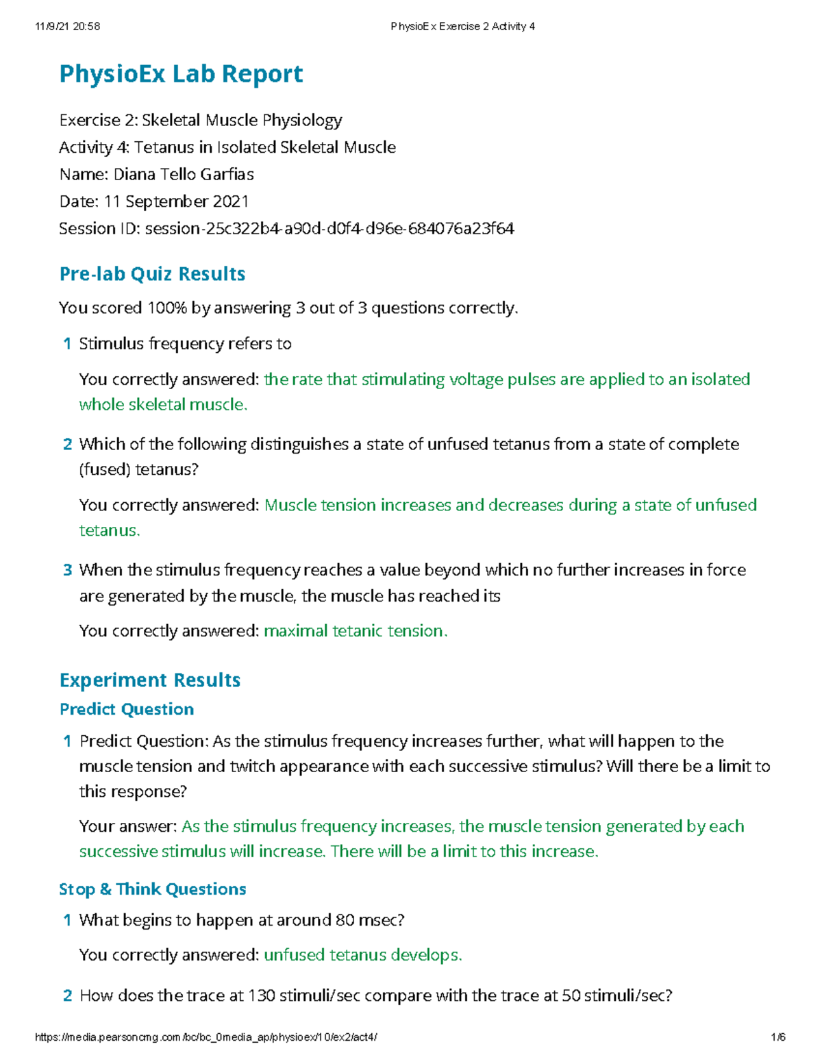 Physio Ex Exercise 2 Activity 4 - PhysioEx Lab Report Exercise 2 ...