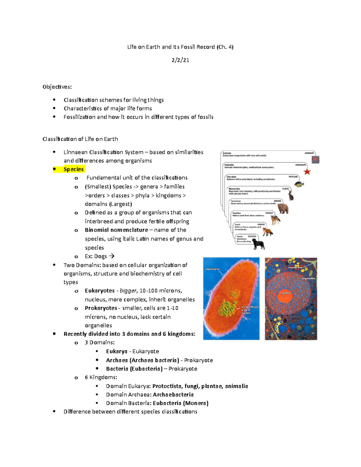 06 - Life on Earth and Its Fossil Record (Ch. 4) - Life on Earth and ...