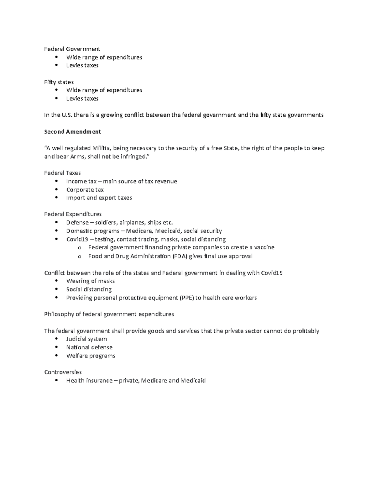 Federal Government - notes - Federal Government Wide range of ...