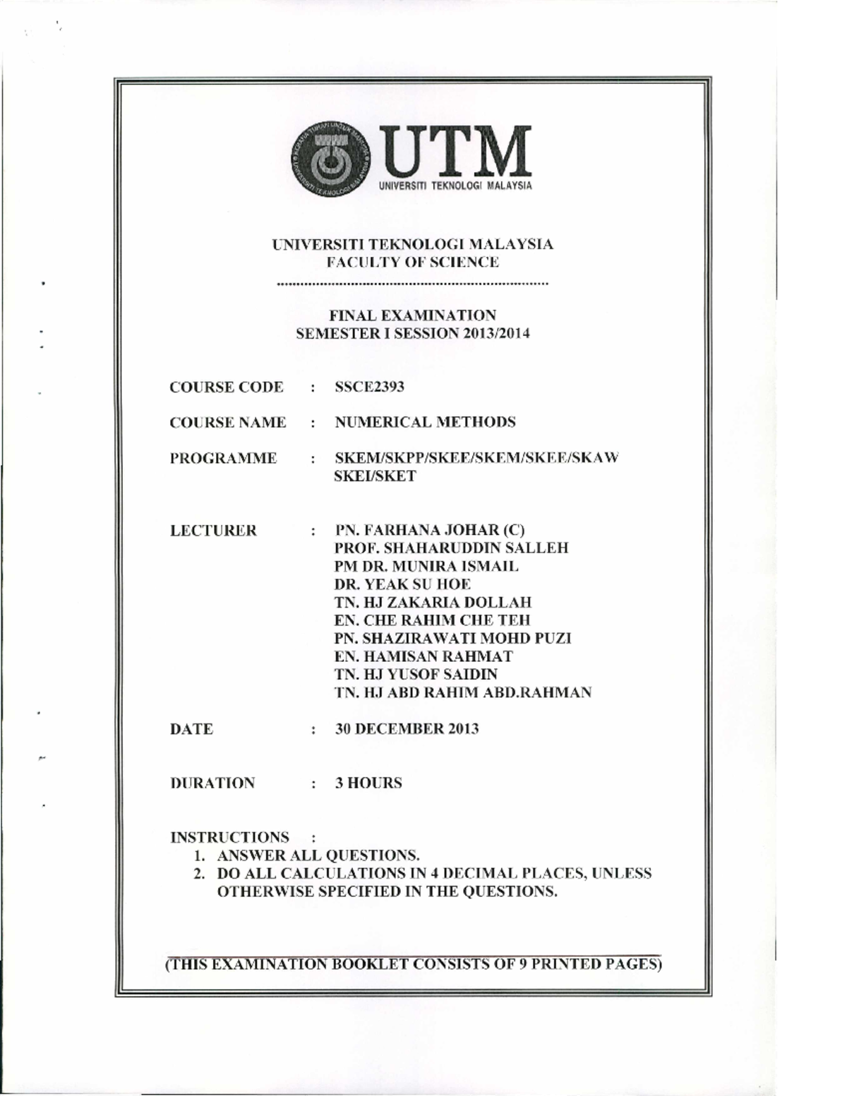 SSCE2393 2013-2014 - Finals from 2013-2014 - UTM UNIVERSm TEKNOLOGI ...