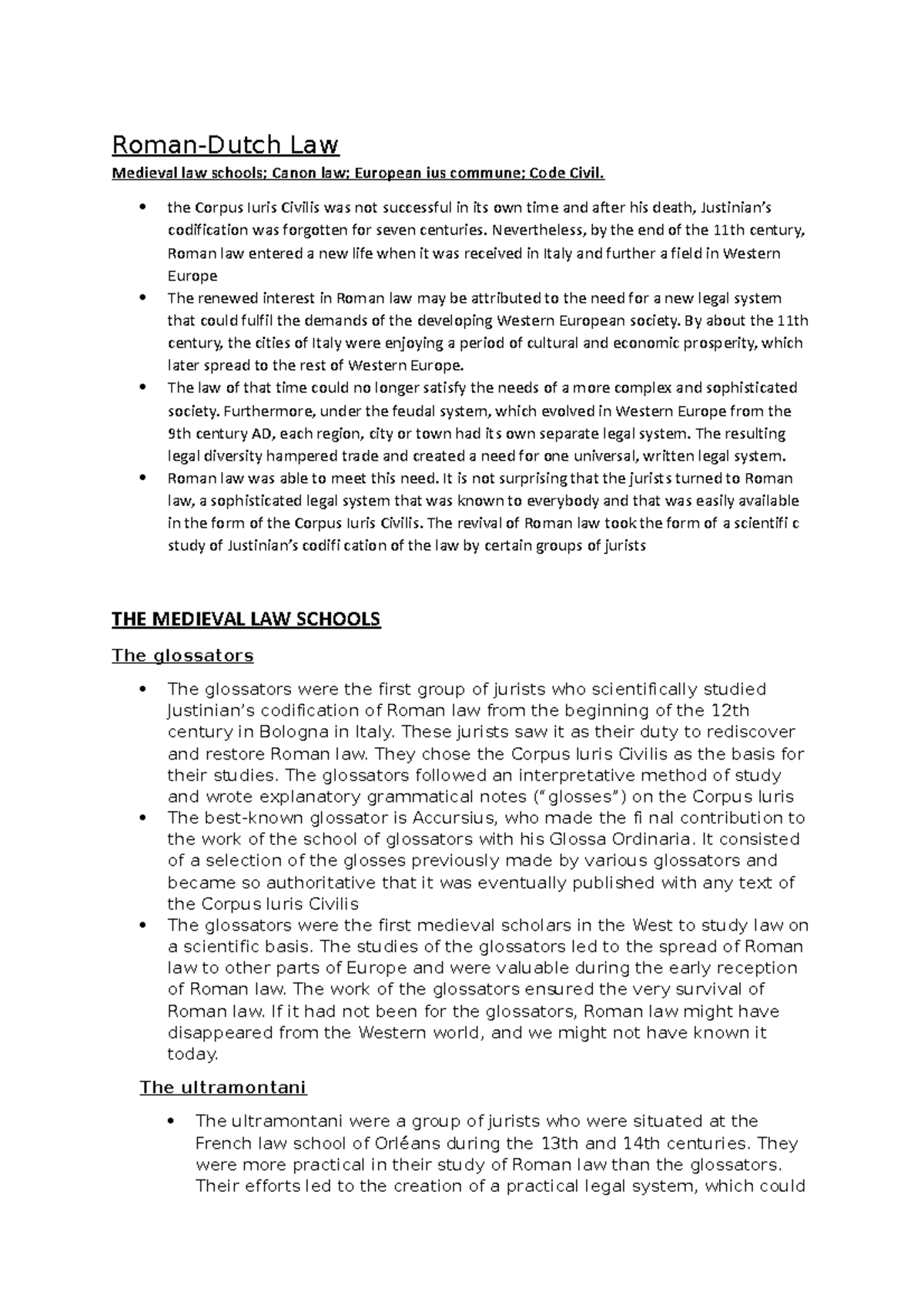 Roman-Dutch - it is all the summaries of SA law strictly made by me ...