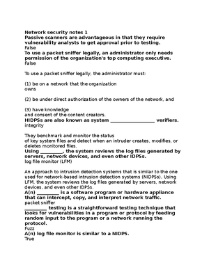 Network security notes 5 - What security measure would best fulfill ...