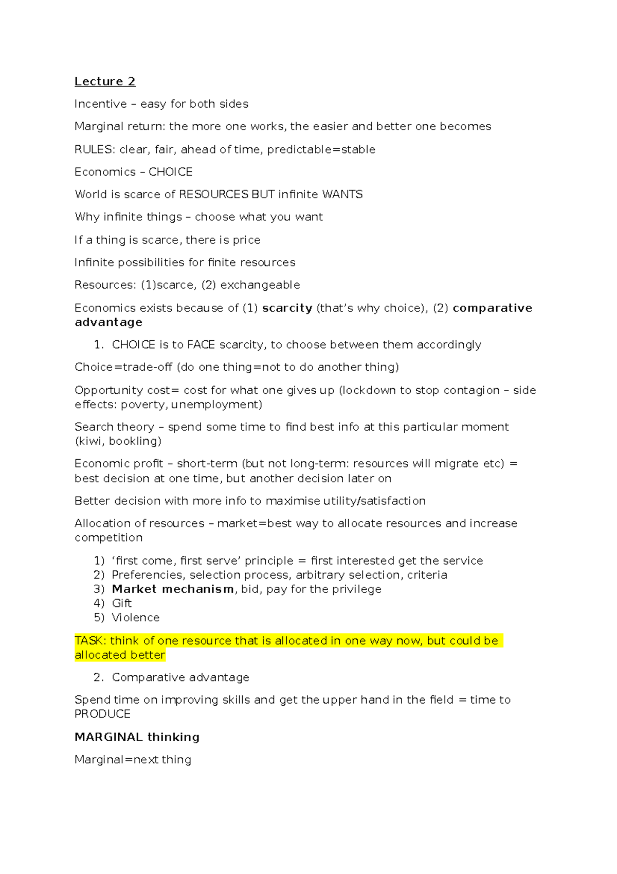 Dubrovnik, TFAS, lectures - Lecture 2 Incentive – easy for both sides ...