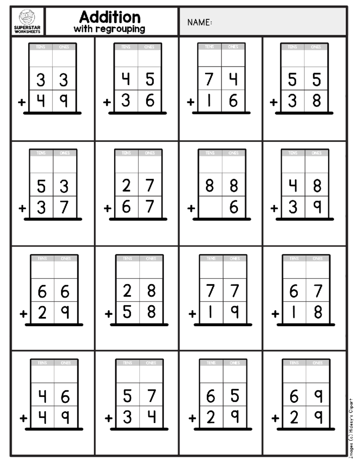 Addition Regrouping 1 - LOVE - BS Psychology - Ky Addition NAME ...
