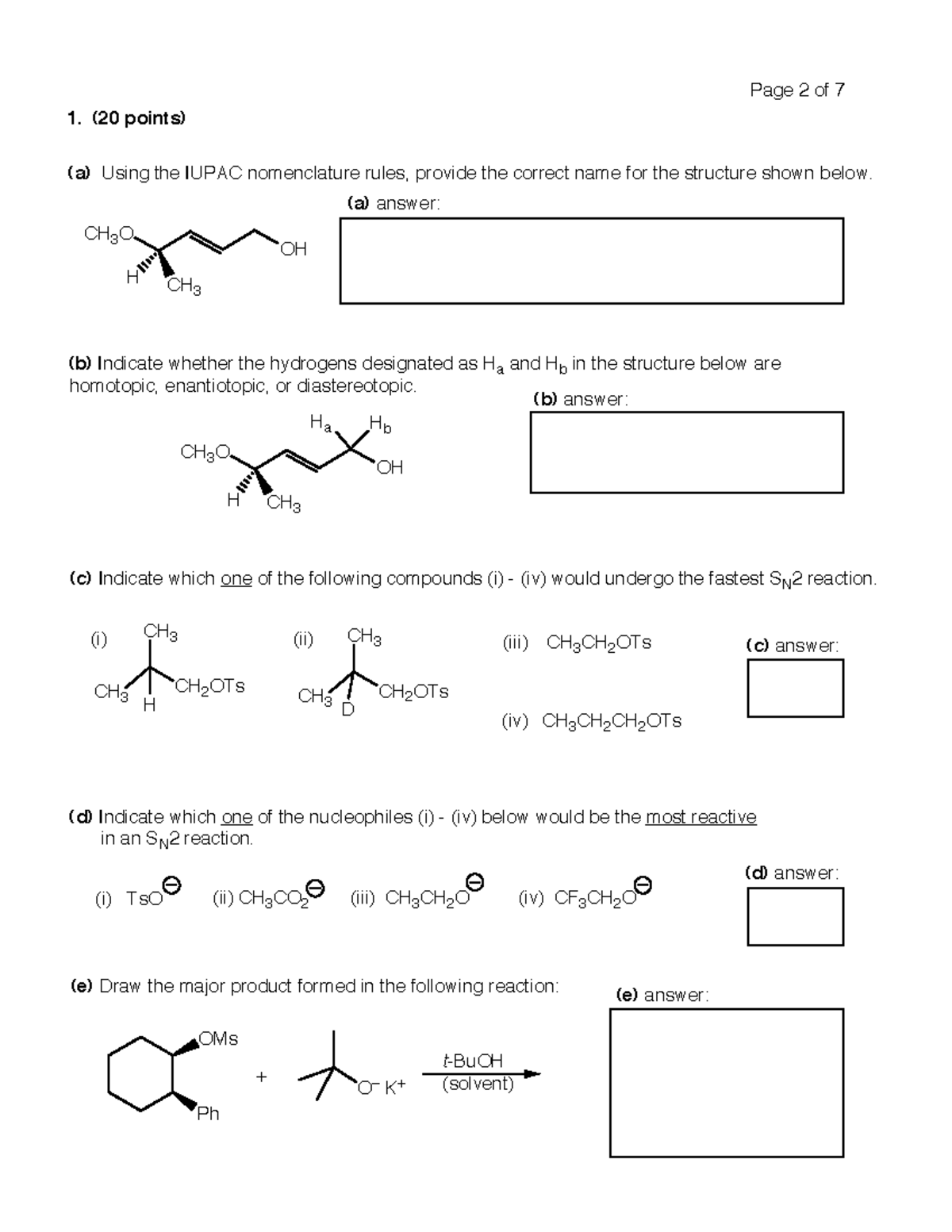 Prelim 3 Practice Questions 2011 20 Points a Using The IUPAC prelim-3-practice-questions-2011-20-points-a-using-the-iupac