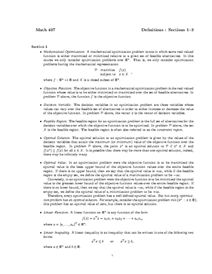 Linear Algebra Review MATH 407w18 - Math 407 Section A MATH 308 REVIEW ...