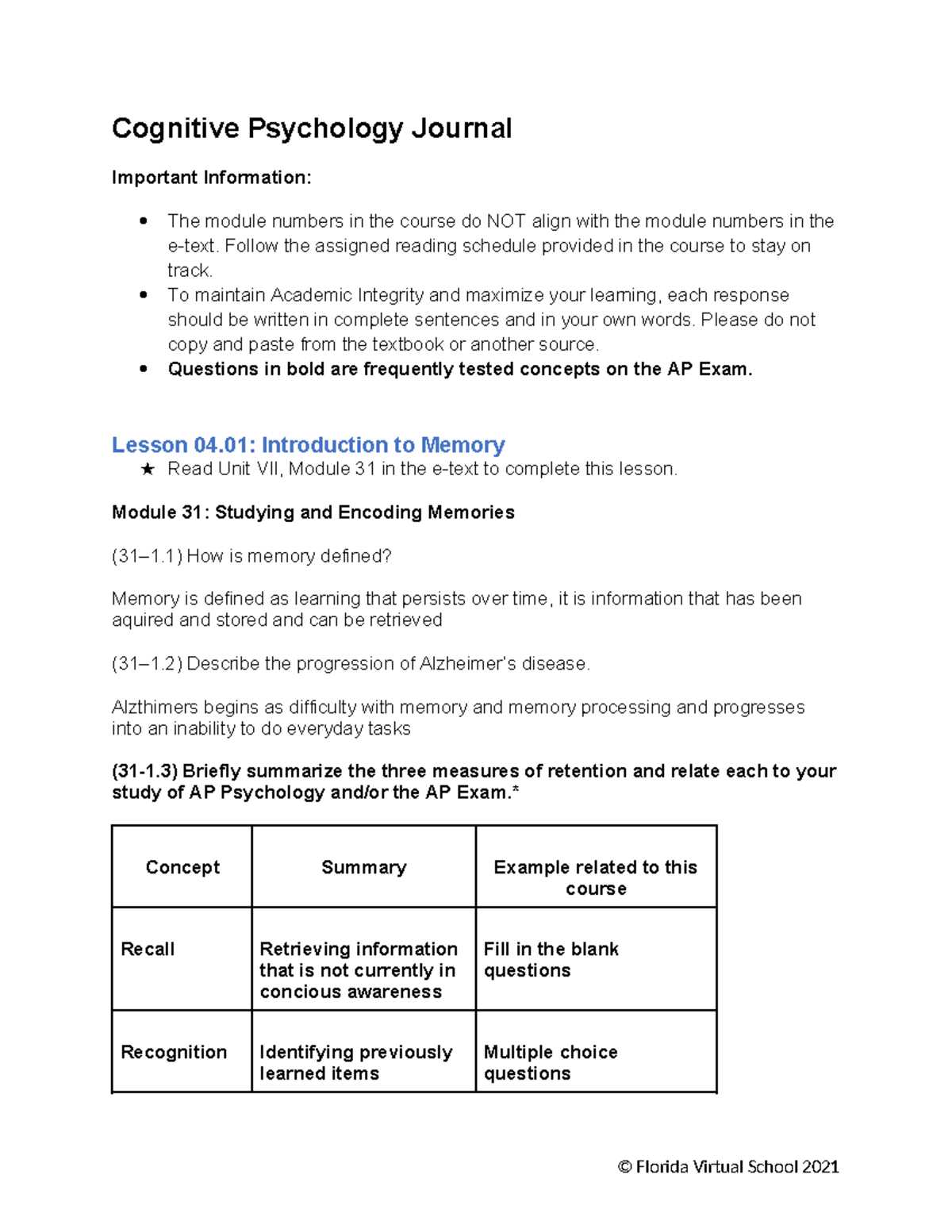 Module 4 journal new - FLVS AP Psych notes (22/23 Ver) I scored a 5 ...