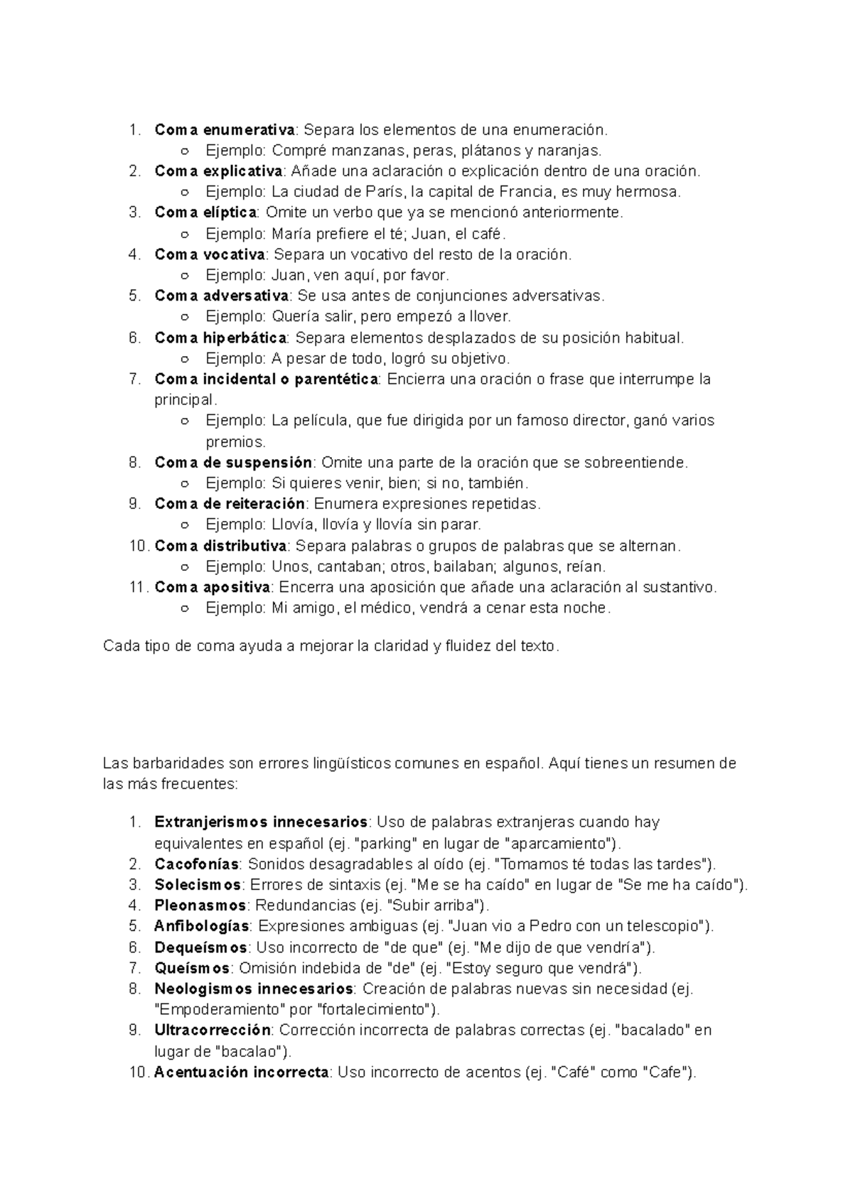 LEnguaje - hgbu - Coma enumerativa: Separa los elementos de una ...