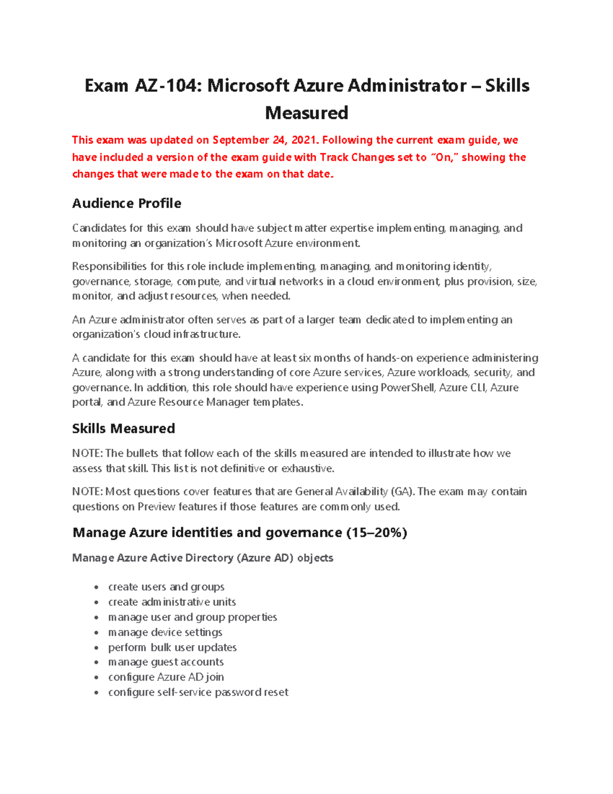 Exam az 104 microsoft azure administrator skills measured - Exam AZ-104 ...