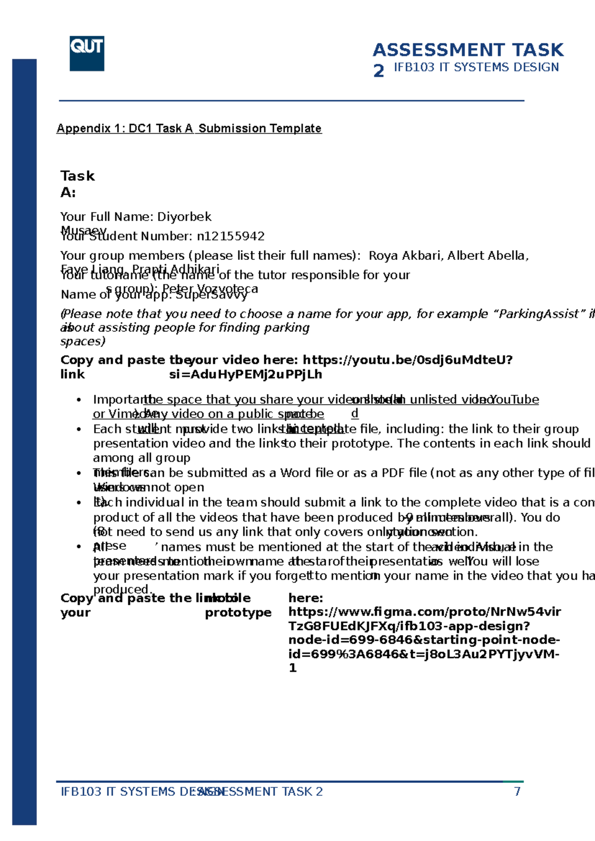 IFB 103, Task A - IFB 103, Task A - ASSESSMENT TASK 2 IFB103 IT SYSTEMS ...
