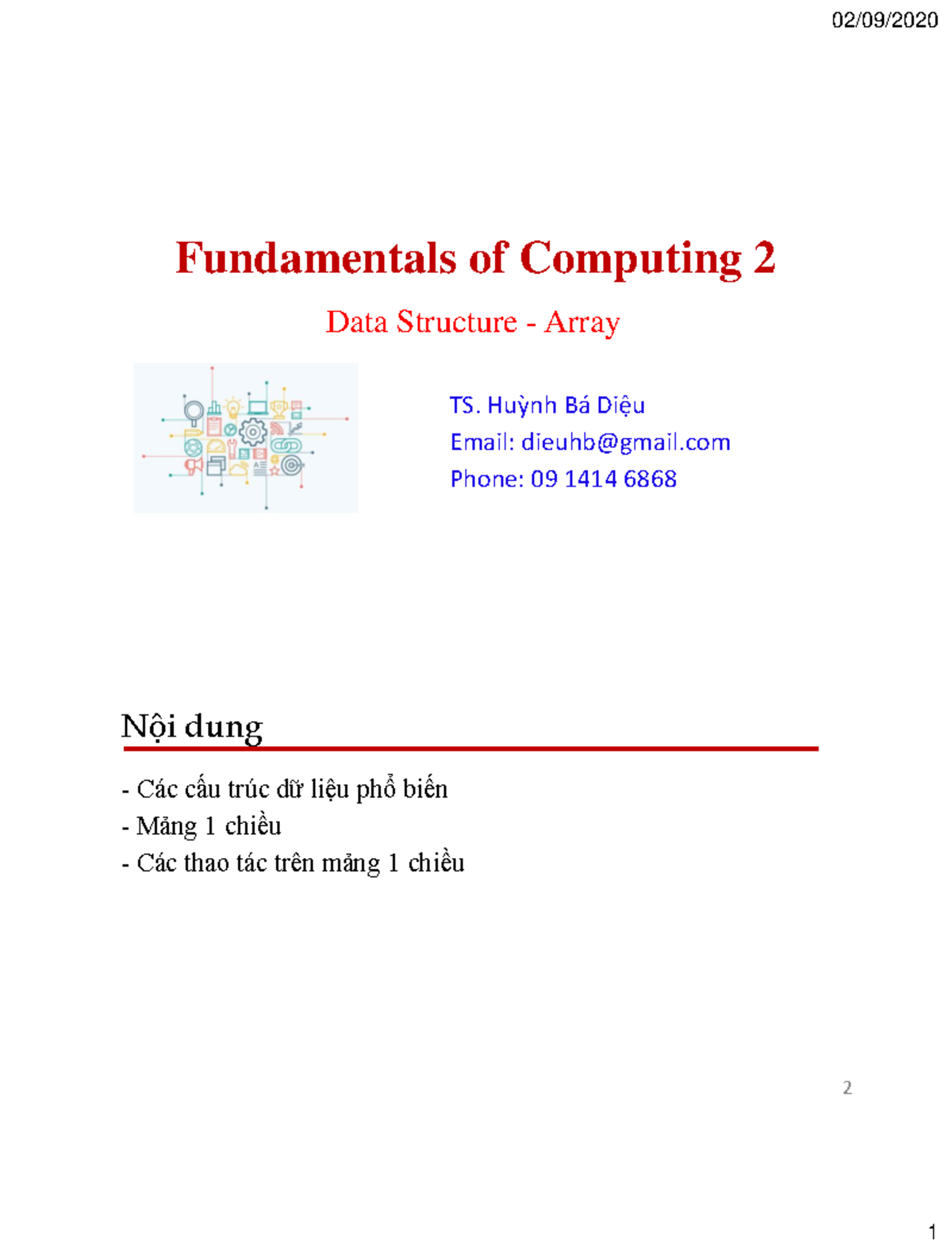 Array 1 chiều - kfjdkjdwdgegerhrtgrt - Data Structure - Array Fundamentals of Computing 2 TS ...