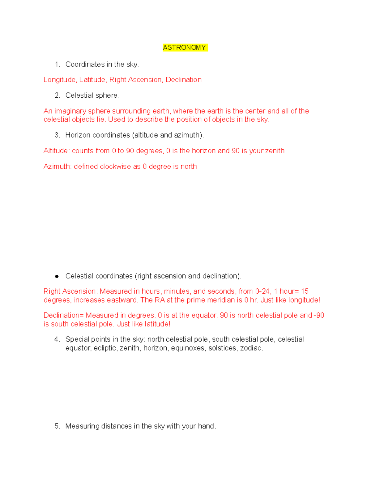 Astronomy 120 Iowa state - ASTRONOMY Coordinates in the sky. Longitude ...
