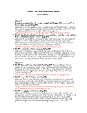 Patho Module I What you need to know - Module I Study Guide (What you ...