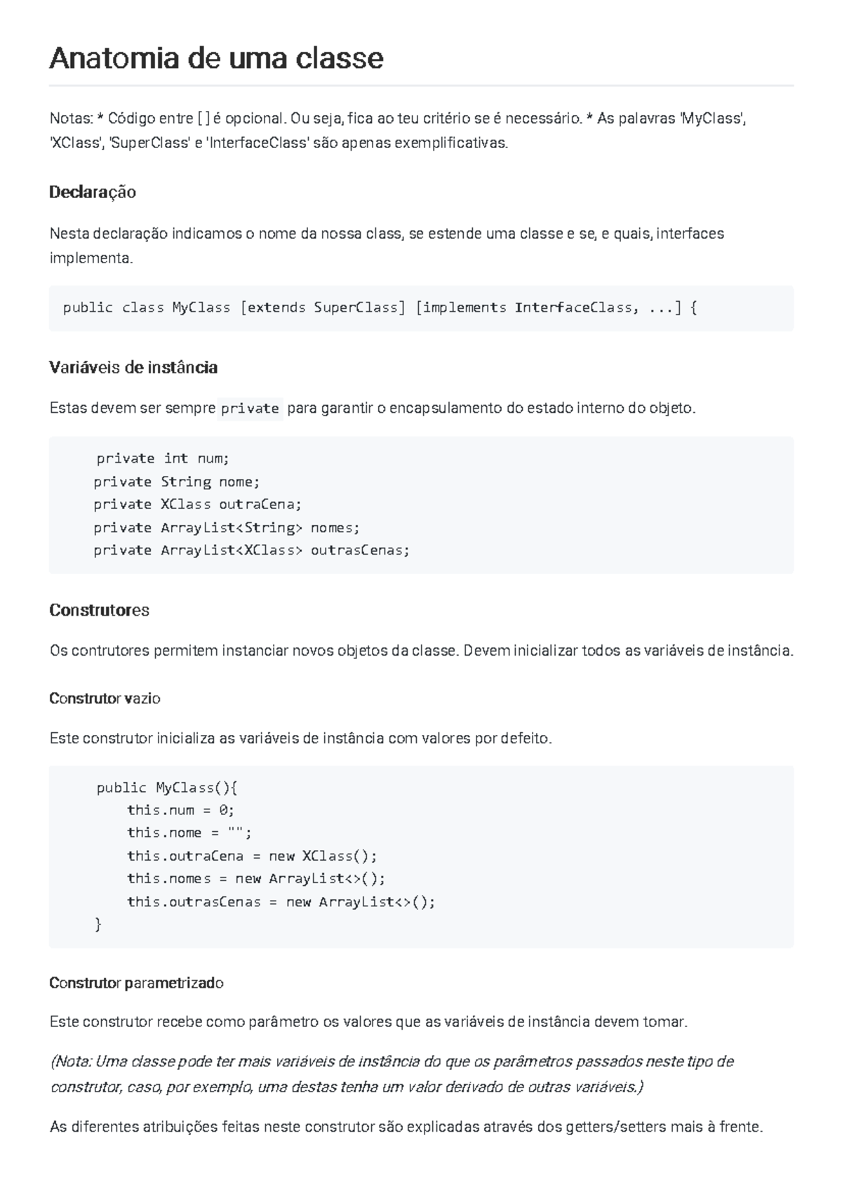 Anatomia de uma classe - Anatomia de uma classeAnatomia de uma classe ...
