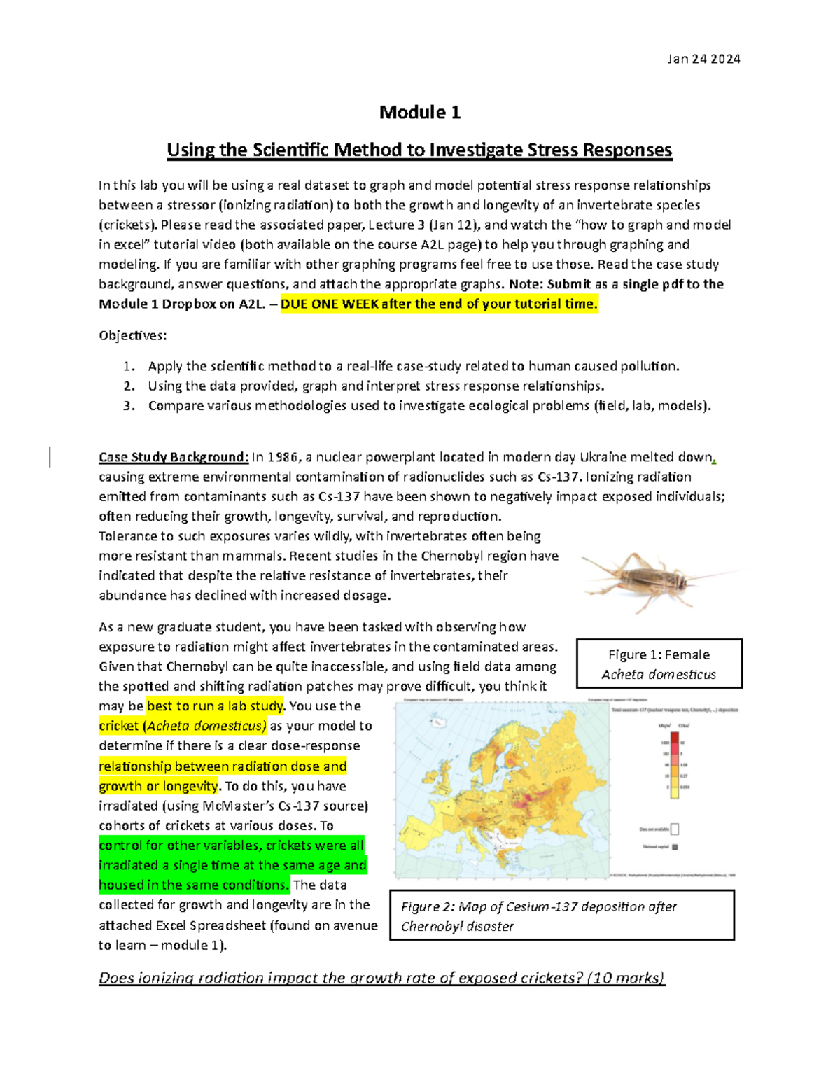 Bio 2F03 Module 1 - Module 1 Using the Scientific Method to Investigate ...