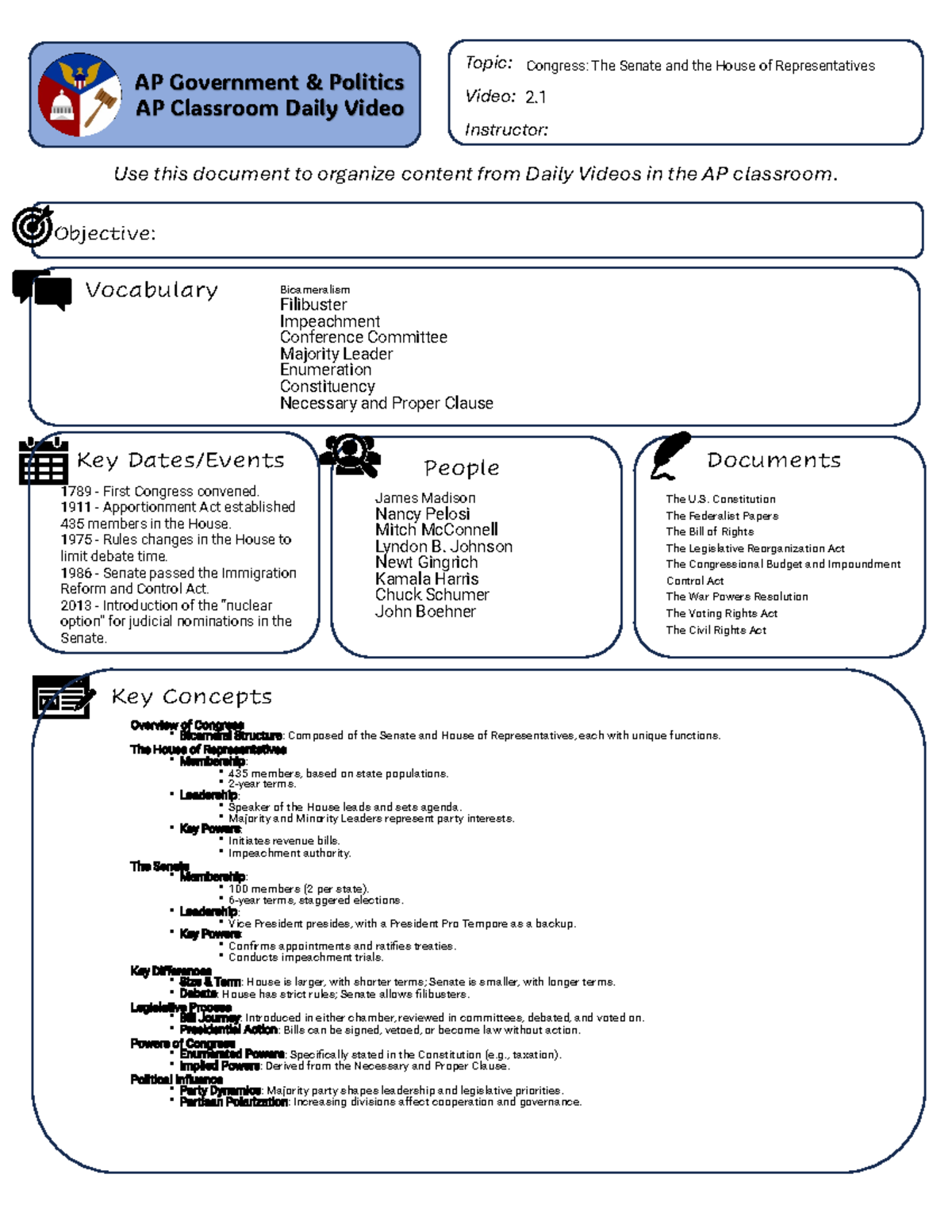 AMSCO Unit 2.1 Notes - AP US Government - AP Government & Politics AP ...