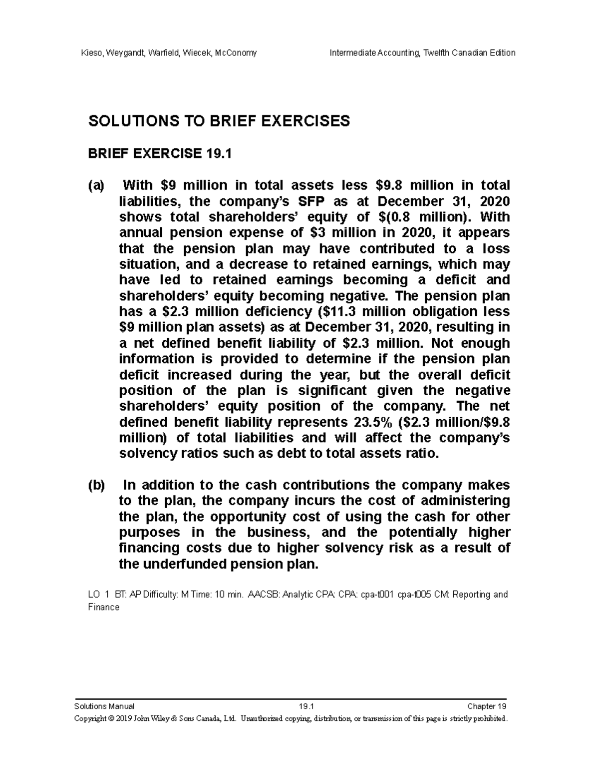 Ch19 Exercise Solutions (Dec 2 19) - SOLUTIONS TO BRIEF EXERCISES BRIEF ...