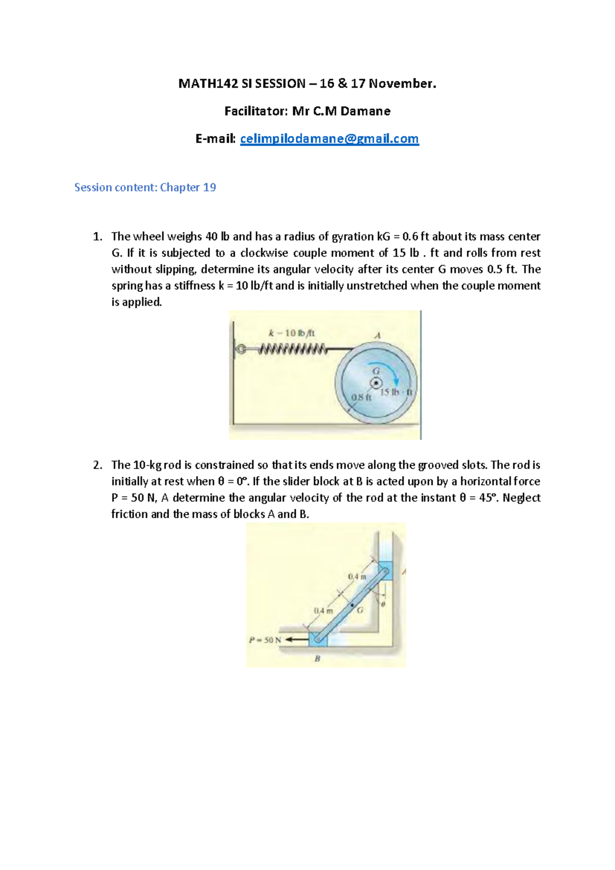 SI Session 12 worksheet - MATH142 SI SESSION – 16 & 17 November ...