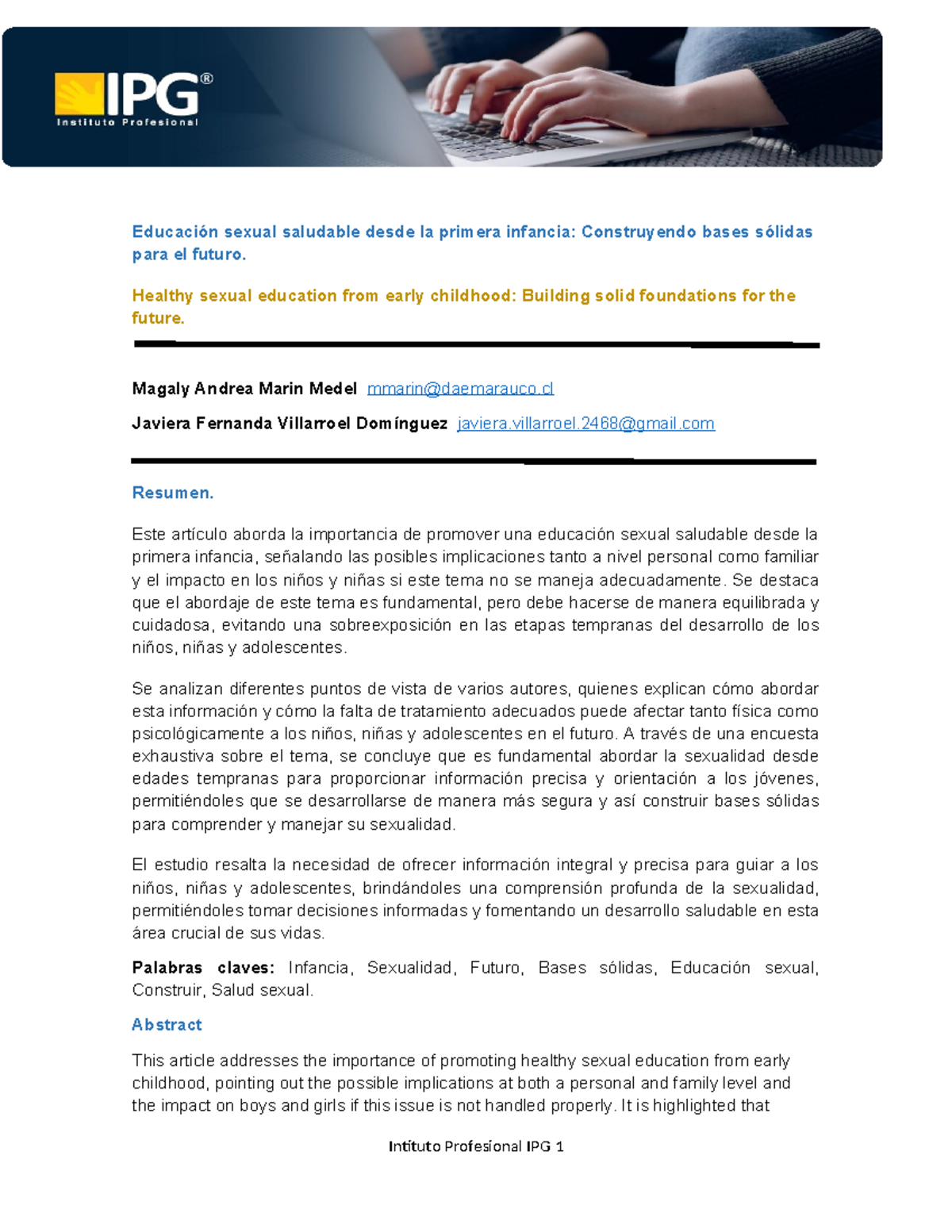 Educación sexual saludable desde la primera infancia Construyendo bases ...